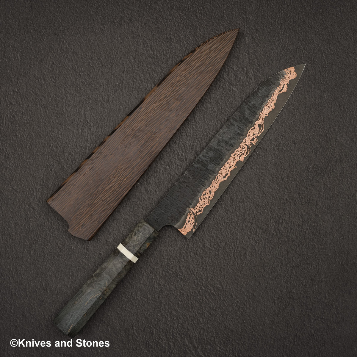 Hatsukokoro x Nigara Yorokobi SLD Copper Tsuchime Damascus Gyuto 240mm – Knives and Stones