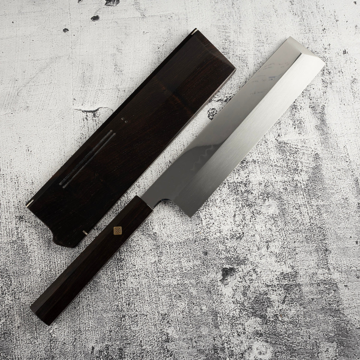 Exotic: Genkai Masakuni (玄海正國) White 2 Honyaki Usuba 240mm Ebony Set ...
