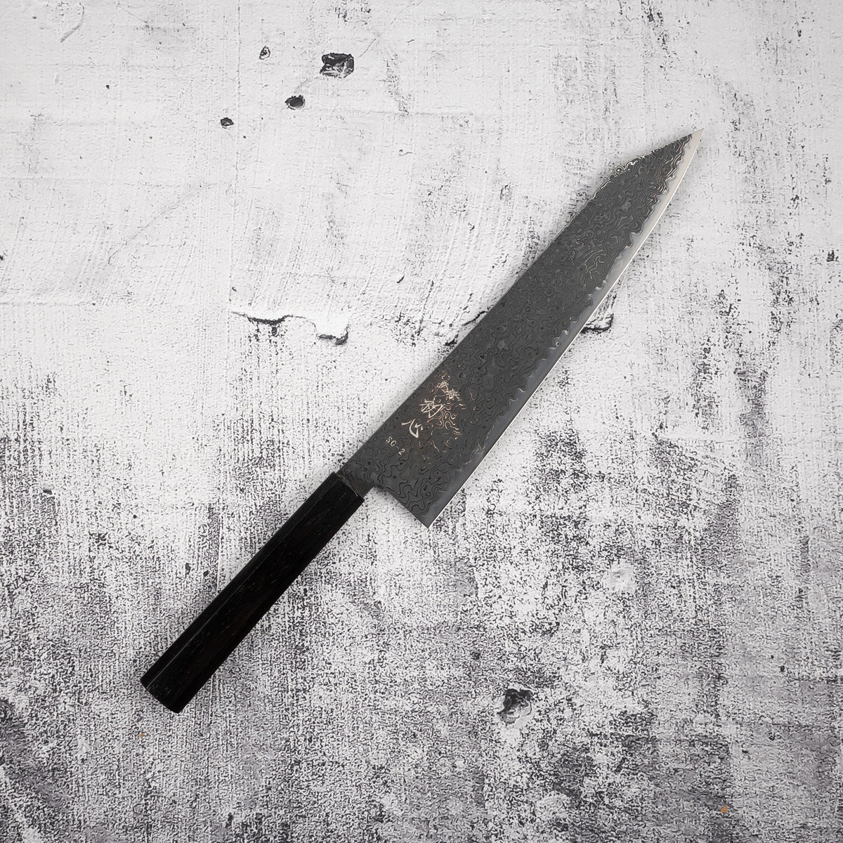 Hatsukokoro Ryuhyo SG2 Black Damascus K-tip Gyuto 240mm Ebony – Knives ...