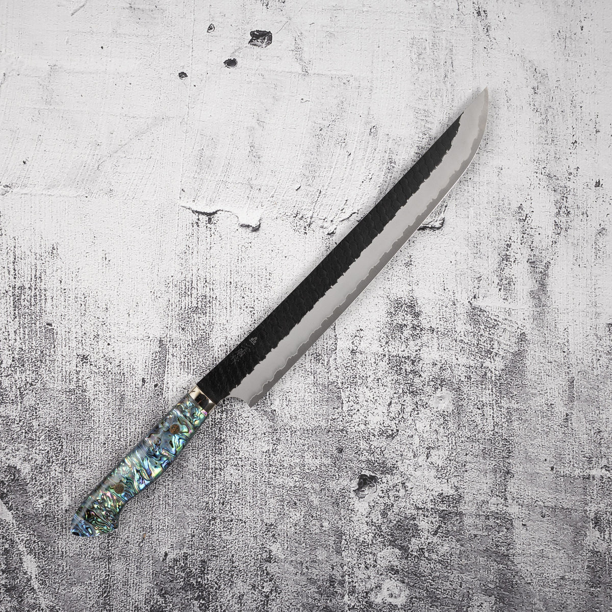 Nigara SG2 Mother-of-pearl Sakimaru Sujihiki 300mm Kurouchi Tsuchime ...