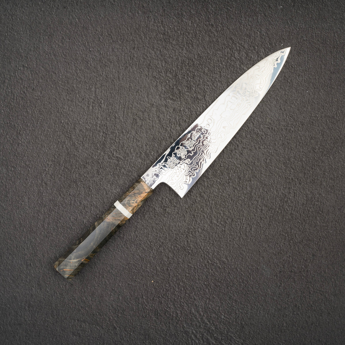 Sukenari ZDP-189 Damascus Gyuto 210mm Birch Burl Handle – Knives and Stones