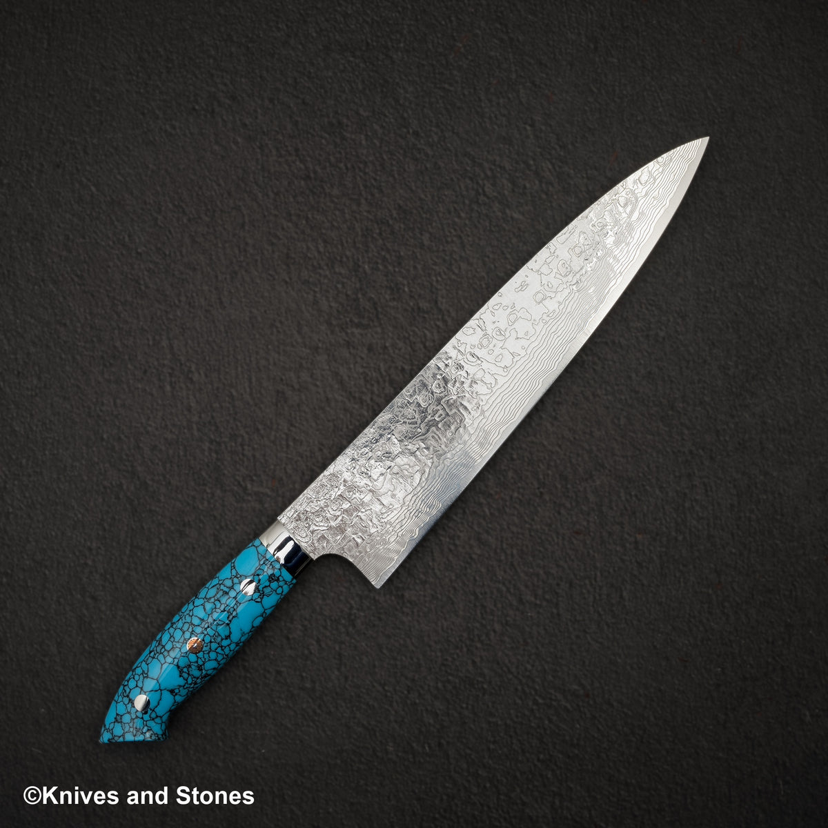 Takeshi Saji SG2 Diamond Damascus Gyuto 240mm Nomura Style Turquoise H ...