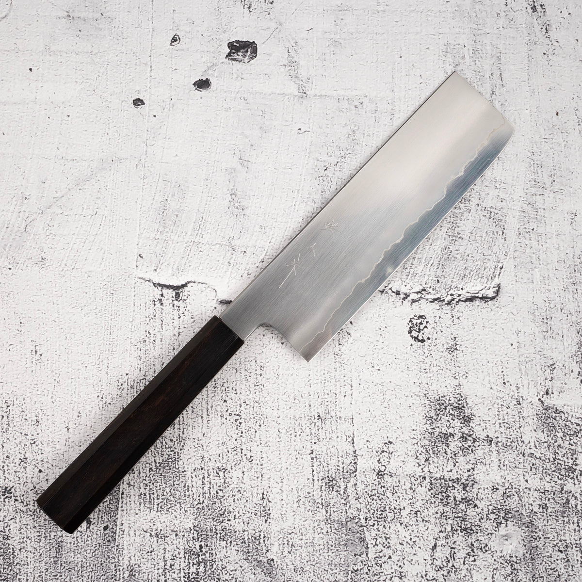 Tetsujin Ginsan Ukiba Nakiri 180mm Ebony Handle – Knives and Stones