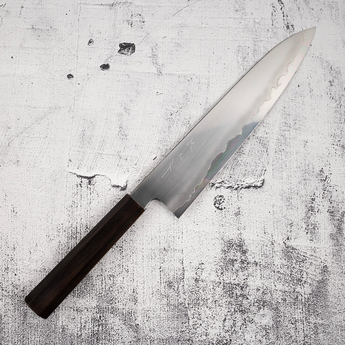 Tetsujin Ginsan Ukiba Gyuto 240mm Ebony Handle – Knives and Stones