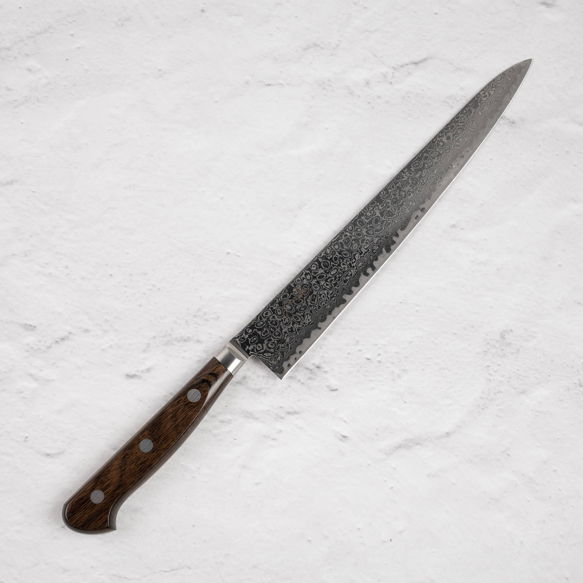 Tsunehisa AUS10 Damascus Sujihiki 240 mm Brown Handle – Knives and Stones
