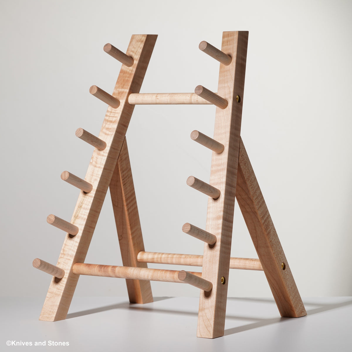 K&S Hardwood Knife Stand (Rack) 6 Slots – Knives and Stones